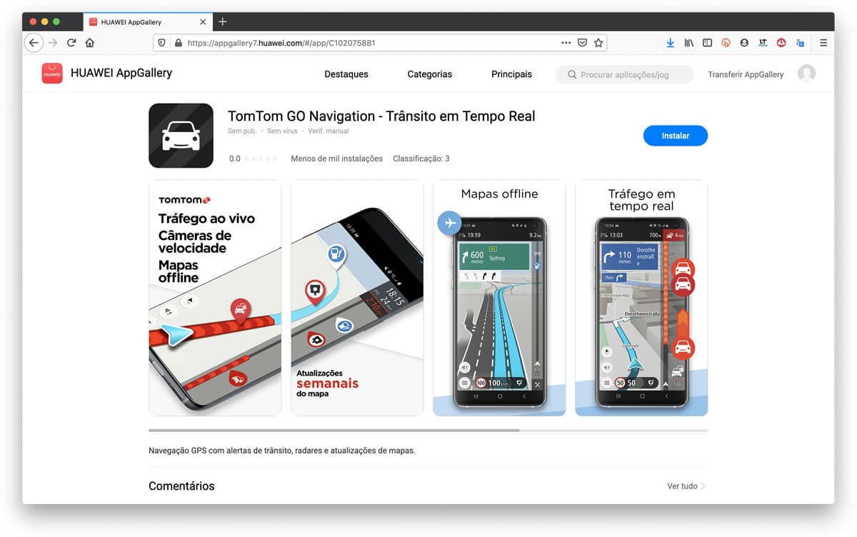 App TomTom GO Navigation disponível nas principais plataformas